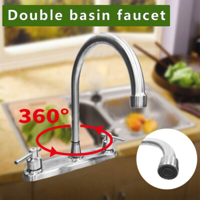 RV Kitchen Bathroom Bar Basin Sink Faucet Double Handle Hot Cold Mixer ...