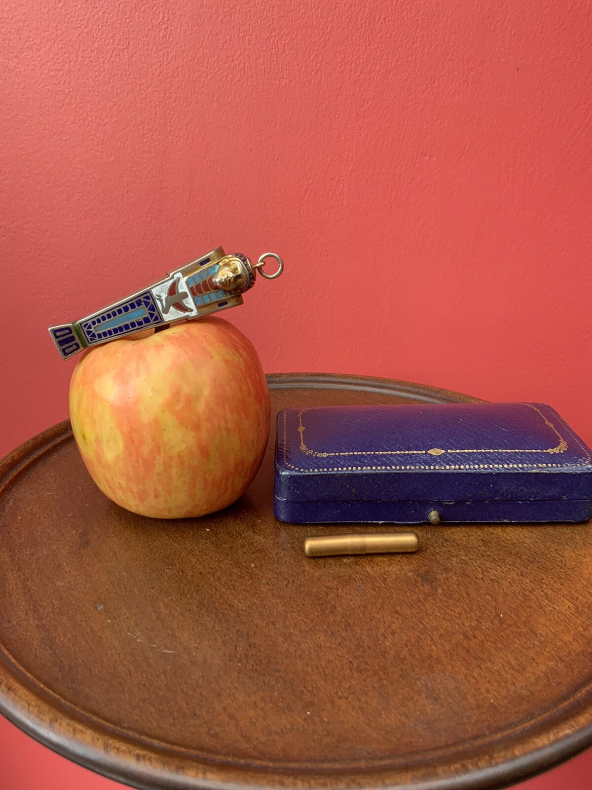 ANTIQUE S Mordan C1900 Silver Gilt enamel sarcophagus mummy propelling ...