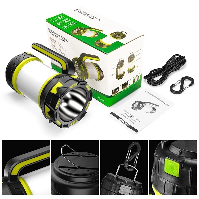 Linterna USB Reflector Para Acampar Cazar Lampara LED Recargable con ...