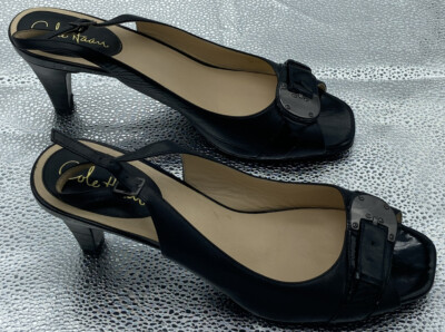 Cole Haan Air Eliana Open Toe Sling Back Heels Peep Toe Woman's Size ...