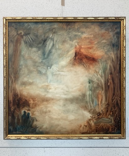 Original Oil Painting Custom Framed Canvas “Higher Realm II” 30x30 Chip ...