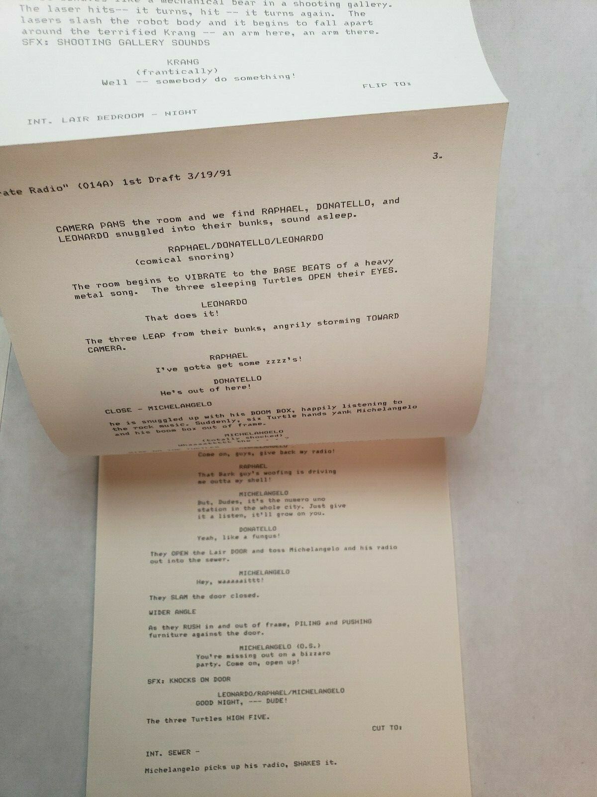 TEENAGE MUTANT NINJA TURTLES / Misty Stewart-Taggart, 1991 Script ...