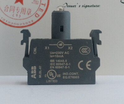 1pcs ABB push button switch white LED integrated lampholder MLBL-07W 230VAC | eBay