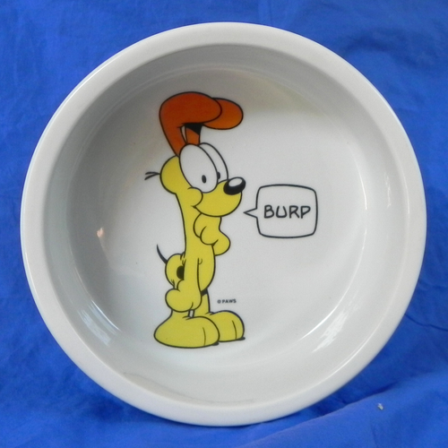 Odie "My Bowl" Dog Food Dish, White Ceramic, 7 1/2" Round, Burp Artwork ...