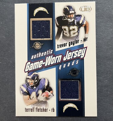 2002 Pacific Heads Up Game Worn Jersey Quads Ronney Jenkins Fred ...