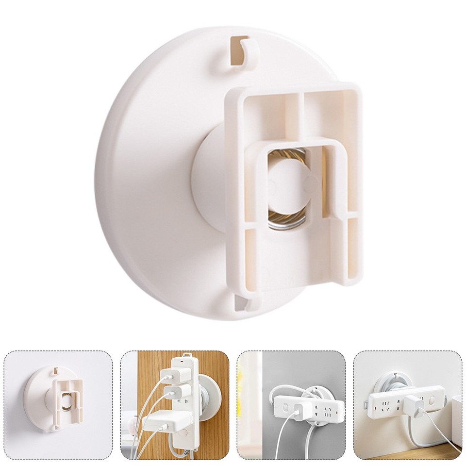 Adhesive Punch-free Socket Holder Cable Winder Hanging Wall Stand ...