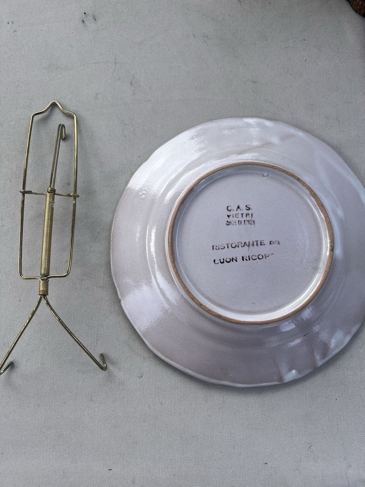 BUON RICORDO PLATE SOLIMENE VIETRI ITALIAN CERAMIC BORGOMANERO TAPULON ...