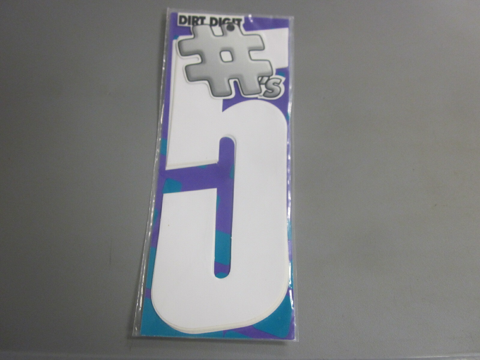 NOS Dirt Digit 8" Numbers for Dirt Bike Motocross BMX Decor 3Pk White ...