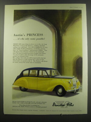 1957 Austin Princess Vanden Plas Car Ad - Austin's Princess.. It's the ...