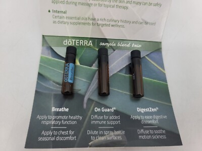doTERRA 10 Sample Trio Cards .5ml Breathe On Guard DigestZen Melaleuca ...