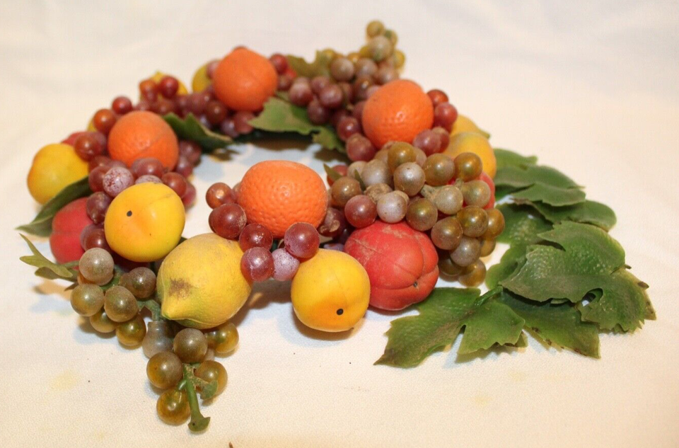 Awesome Vintage Realistic Fruit Candle Ring Wreath 8" Diameter | eBay