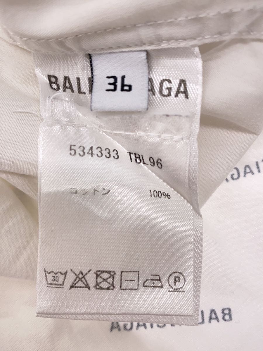 BALENCIAGA Long Sleeve Shirt All Over Logo 36 Cotton White BALENCIAGA Long Sleeve Shirt All Over Logo 36 Cotton White