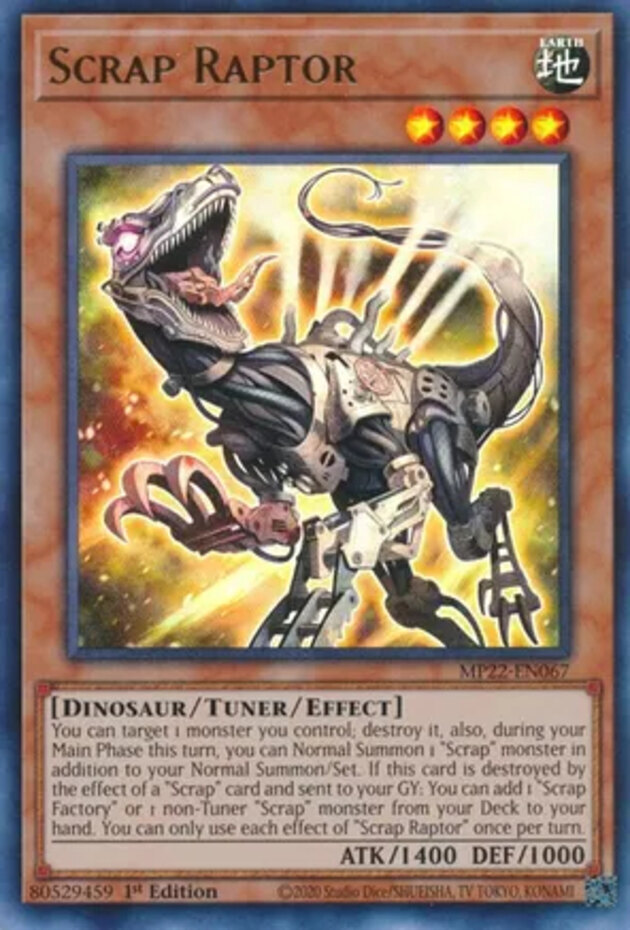 Yugioh! Scrap Raptor - MP22-EN067 - Ultra Rare - 1st Edition Near Mint ...