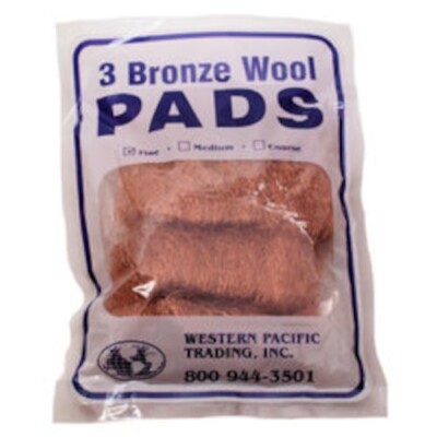 Western Pacific Trading Bronze Wool Pads, Fine Grade - Pack of 3 Pads ...
