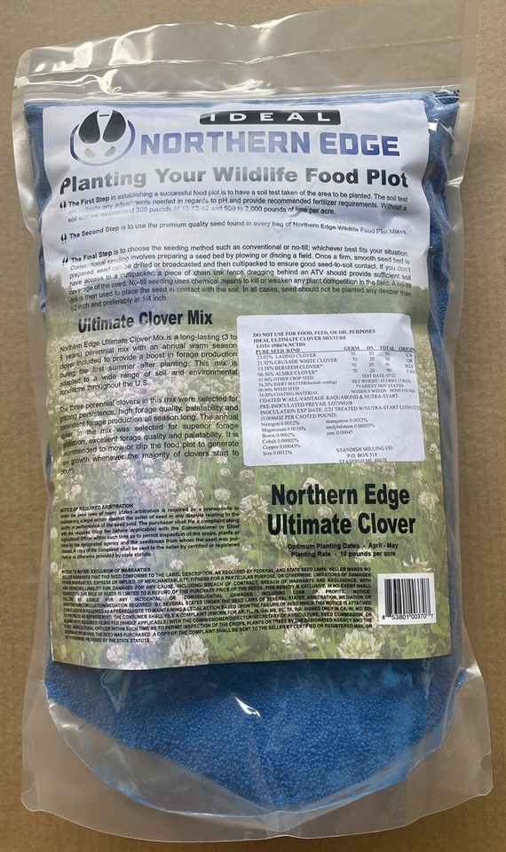Ideal Northern Edge Ultimate Clover Food Plot Seed 10lbs | eBay