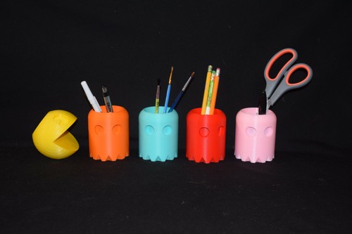 PAC-MAN ~ Pen Pencil Holder ~ Desk Organizer ~ Figure 3D Printed USA | eBay