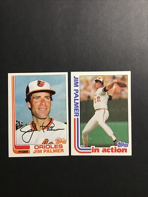 1982 Topps Baseball #80 Jim Palmer #81 IN ACTION - 2 CARDS - Very Nice ...