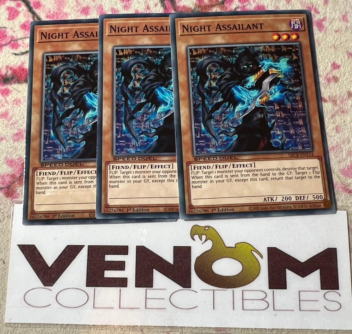 3x (M/NM) - Night Assailant - SBCB-EN114 - Common - 1st Edition YuGiOh ...