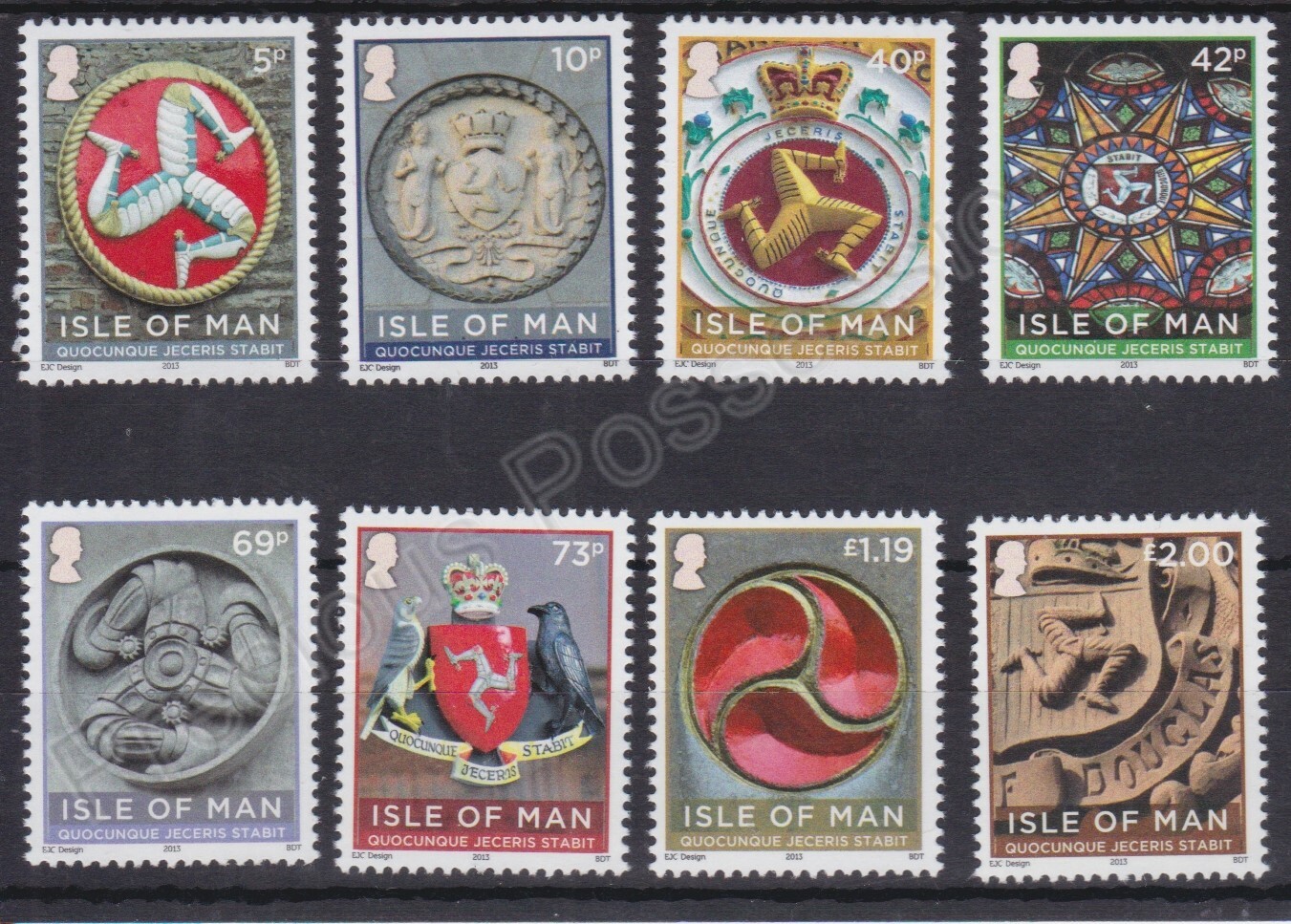 ISLE OF MAN MNH MINT STAMP SET 2013 THE THREE LEGS OF MAN SG 1812-1819 ...