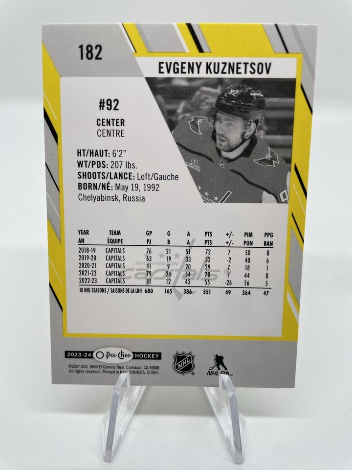 Evgeny Kuznetsov ‘23 O-Pee-Chee Hockey Yellow Parallel | eBay