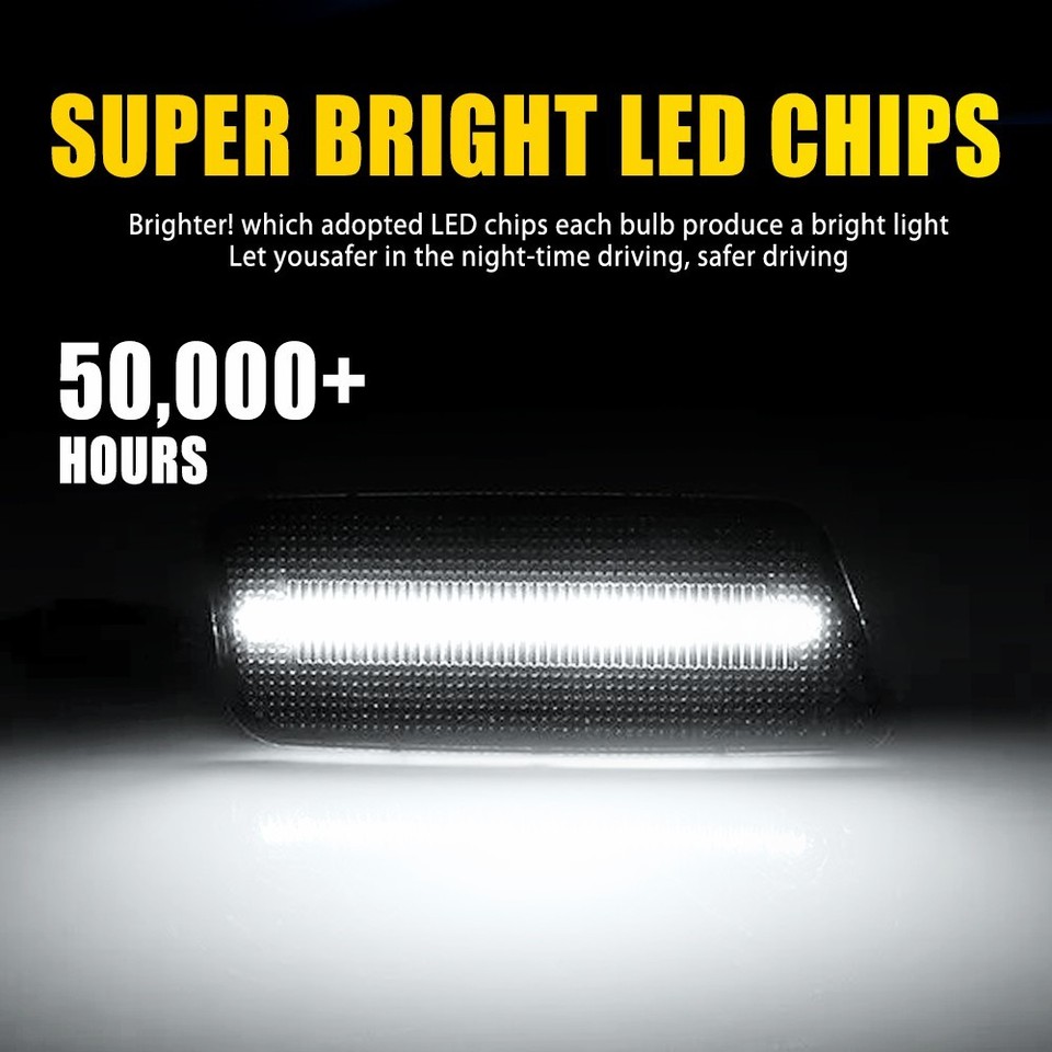 2x Front Side Marker White LED Signal Light For Volkswagen MK6 Golf/GTI ...