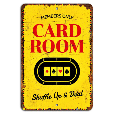 Members Only Card Room Rustic Sign - Exclusive Bar Room Decor | eBay