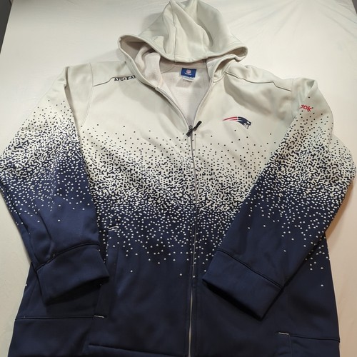 NE Patriots NFL Reebok On Field Snowflake Full Zip Hoodie Sweatshirt ...
