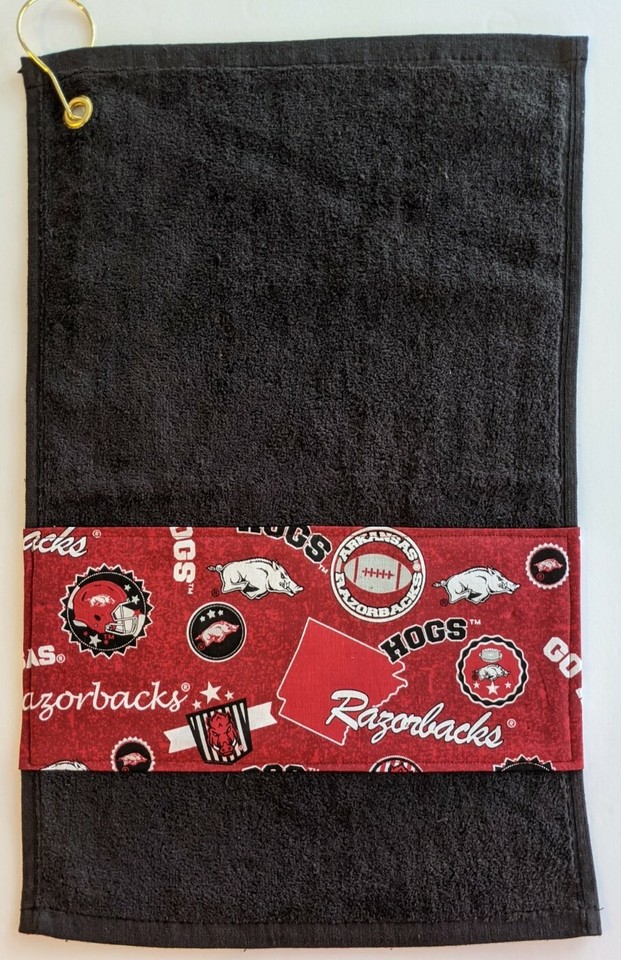 ARKANSAS RAZORBACKS GOLF TOWEL 11” X 18” | eBay