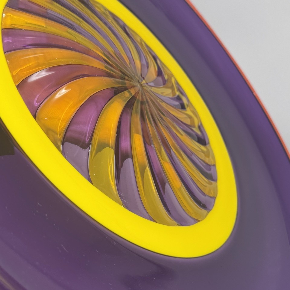 Sam Stang Studio Art Glass Swirl Murrini Signed Large Platter S. STANG ...