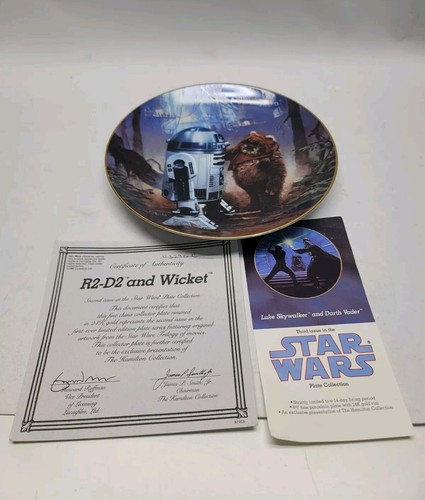 Vtg Star Wars R2-D2 Collector Plate Rimmed In 24k Gold The Hamilton ...