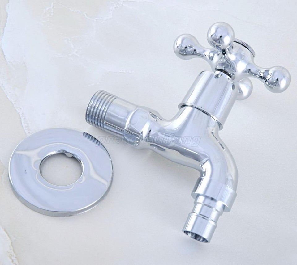 New Garden Washing Machine Water Tap Brass Faucet Polished Chrome ...