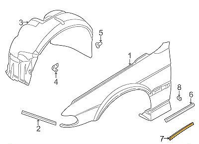 NEW BMW 7 E38 FRONT RIGHT FENDER MOULDING TRIM 51138165220 OEM | eBay