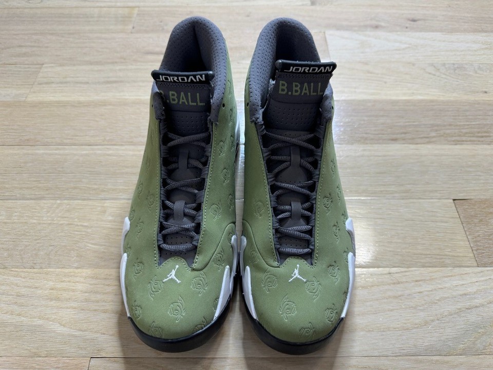NEW Nike Air Jordan 14 XIV Oregon Ducks Green PE B. BALL Men's Sz 11 | eBay