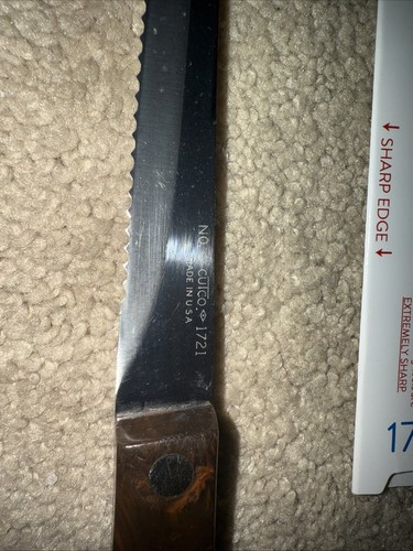 CUTCO 1721 Trimmer Knife Serrated Dark Brown / Black Handle | eBay