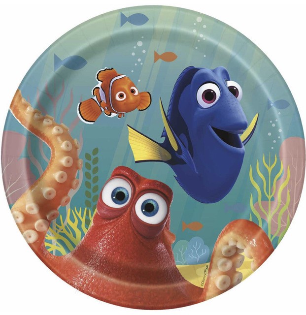 Finding Dory w/ Nemo 6 3/4” Disposable Cake/Cocktail Party Plates- 8 ...