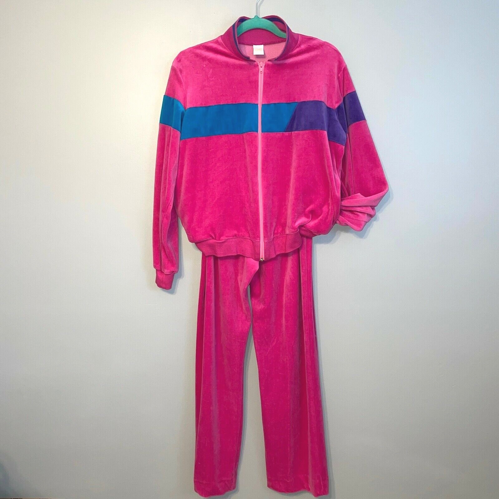RARE Vintage Late 80's Early 90's Jantzen Velour Tracksuit Lounge Wear Set Large | eBay