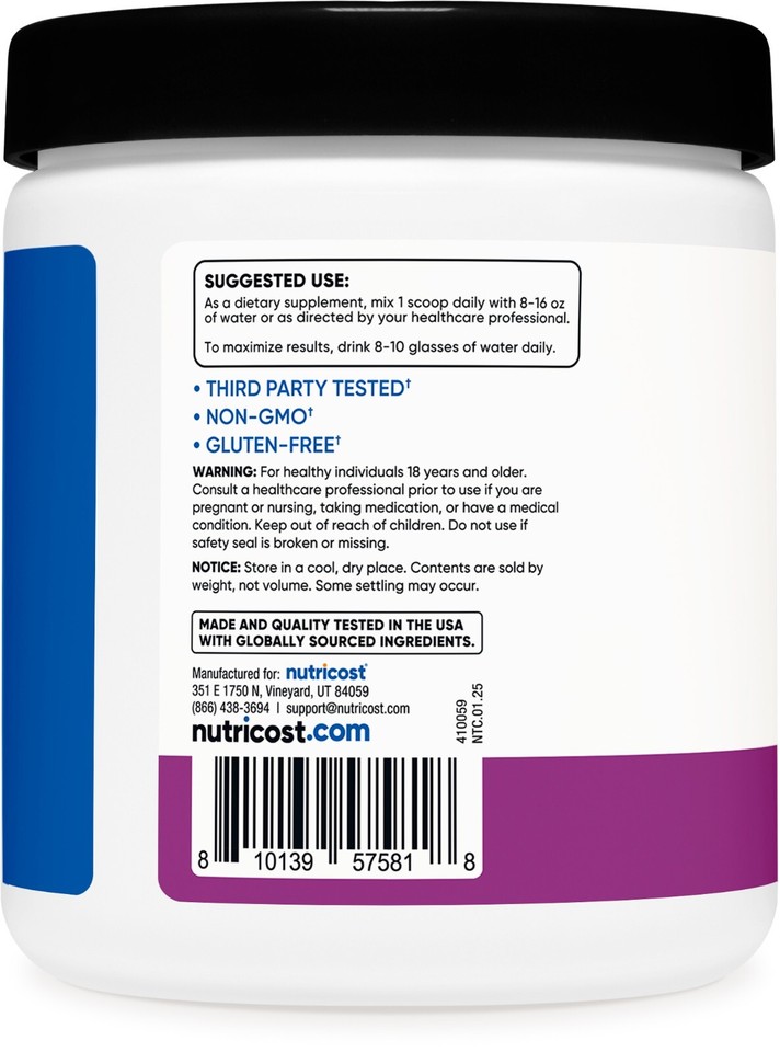 Nutricost Creatine Monohydrate + Hydration Grape Flavored, 30 Servings ...