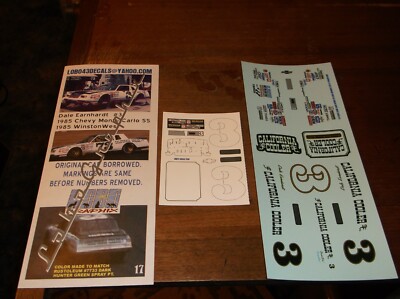 Dale Earnhardt #3 CA COOLER 1985 Chevy M/C 1/24th scale decals ...