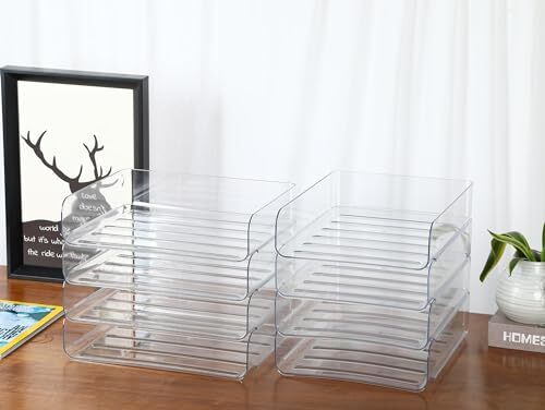 4 Tier Stackable A4 paper Trays Office Desk File holder Tidy File ...