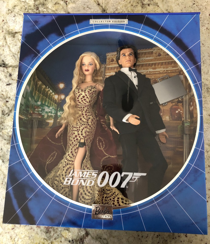 2002 Collector Mattel Barbie & Ken as JAMES BOND 007 Doll & Briefcase ...