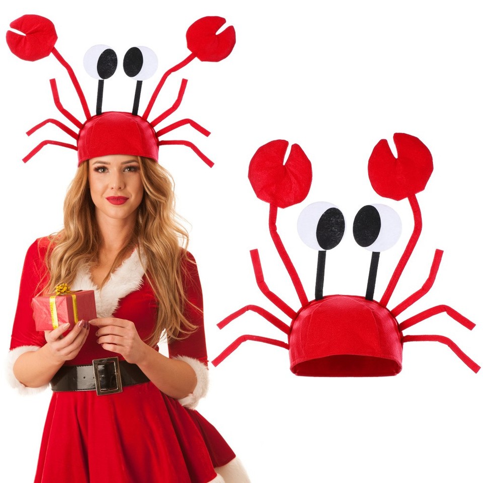 Cloth Red Crab Hat Halloween Funny 3D Design Novelty Party Accessory ...