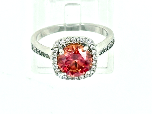 Red Moissanite 1.50ct. & Quartz Ring - Sterling Silver 925 - Size N½ ...