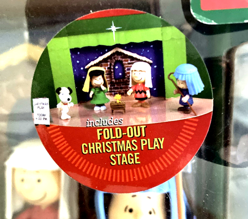 Peanuts 9 piece Mini Figure Set Nativity CHRISTMAS PLAY with Fold Out ...