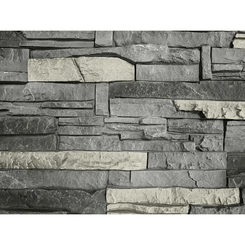 Stacked Stone Siding Panel 42 in. x 12 in. - Northern Slate Faux Stone ...