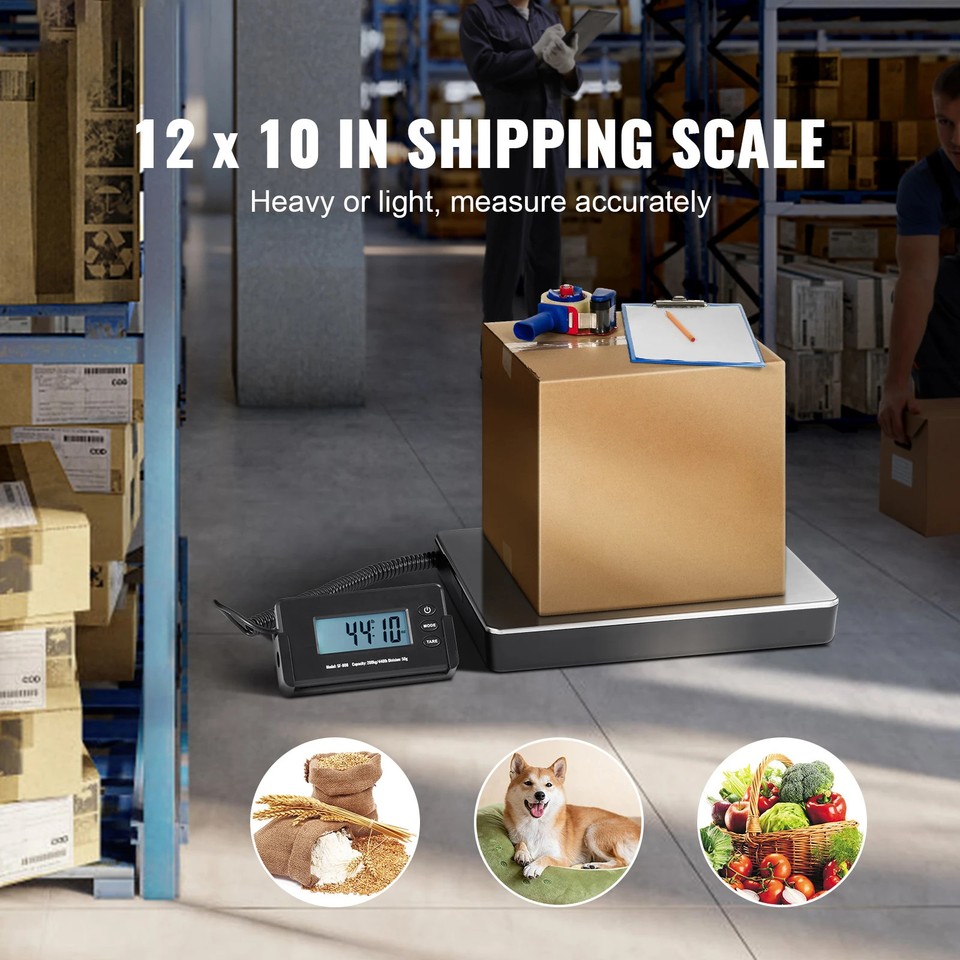 440lbs Digital Shipping Scale with Timer Tare Function HD LCD Screen ...