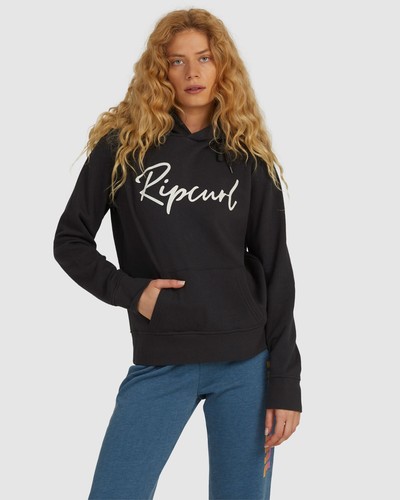 Rip curl Women's Script Logo Hoodie Fleece Pullover Hooded Sweatshirt ...
