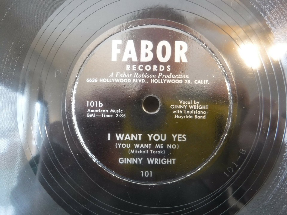 Ginny Wright, Jim Reeves, I Love You / I Want You Yes, 1953 Fabor ...