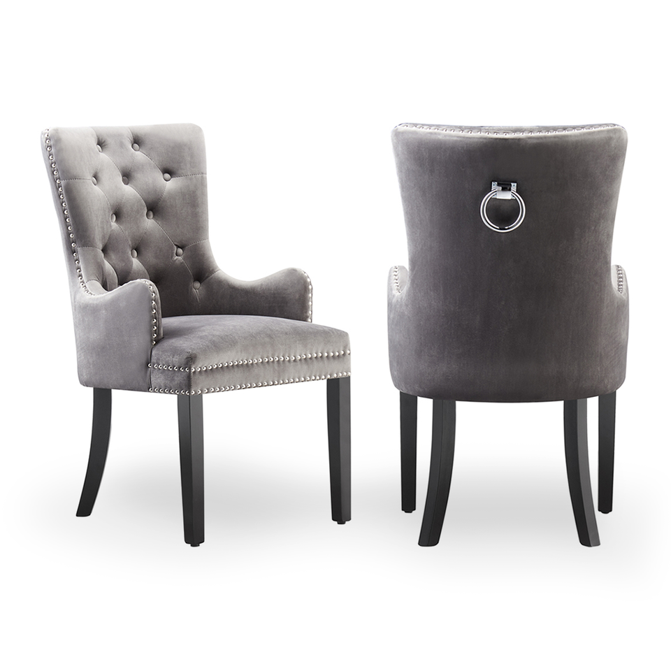 Velvet Dining Chair with Door Knocker Ring Windsor Dressing Room Chair ...