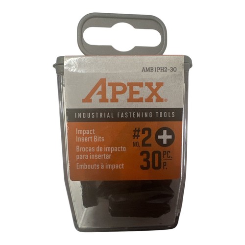 30pc Apex #2 Phillips Impact Insert Bits in Plastic Holing Container ...