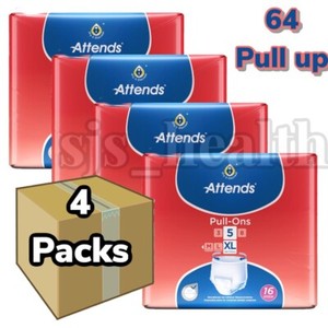 Attends Pull Ons 6 Extra Large 4 Pack Of 16 Adult Nappies Pull Up 64 ...